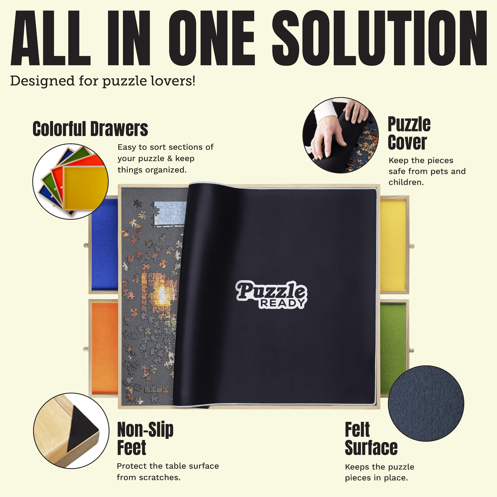 Puzzle Board with Drawers & Cover | Puzzle Ready